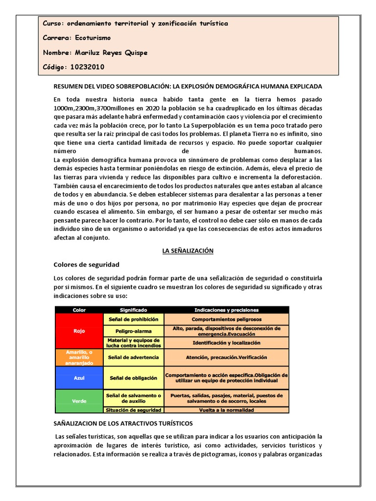 Resumen Del Video Sobrepoblación y Señalizacion | PDF | Sobrepoblación ...