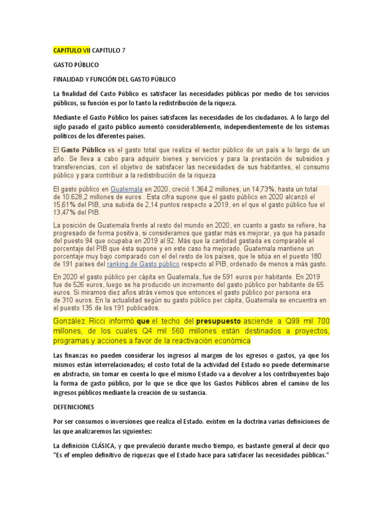 Resumen Capitulo 7 y 8 | PDF | Presupuesto | Producto nacional bruto