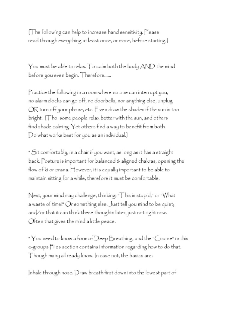 Hand Sensitization - How To | PDF