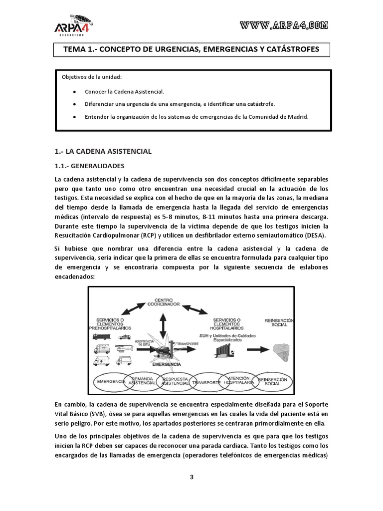 RCP, cadena asistencial y reconocimiento de urgencias | PDF ...