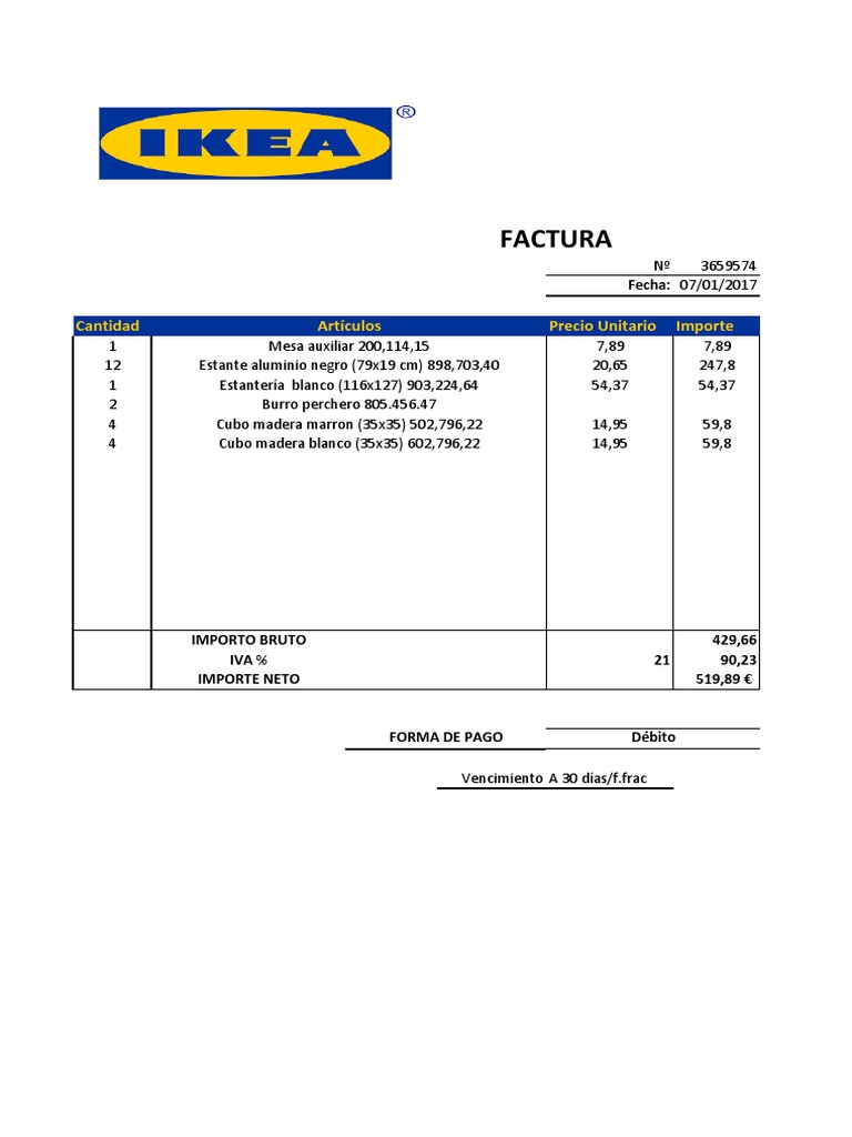 Factura Ikea Ee | PDF