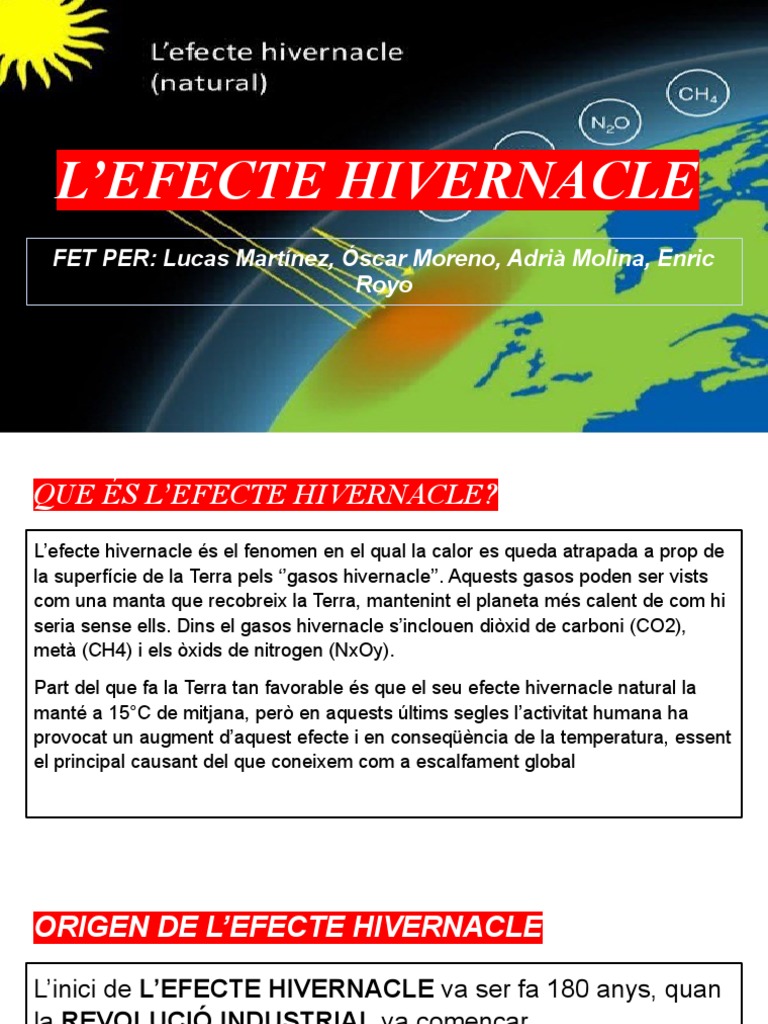 L'Efecte Hivernacle: FET PER: Lucas Martínez, Óscar Moreno, Adrià ...