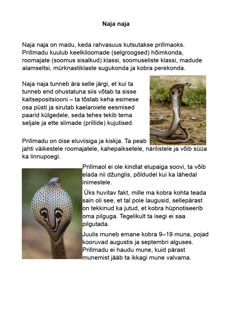 Naja Naja | PDF