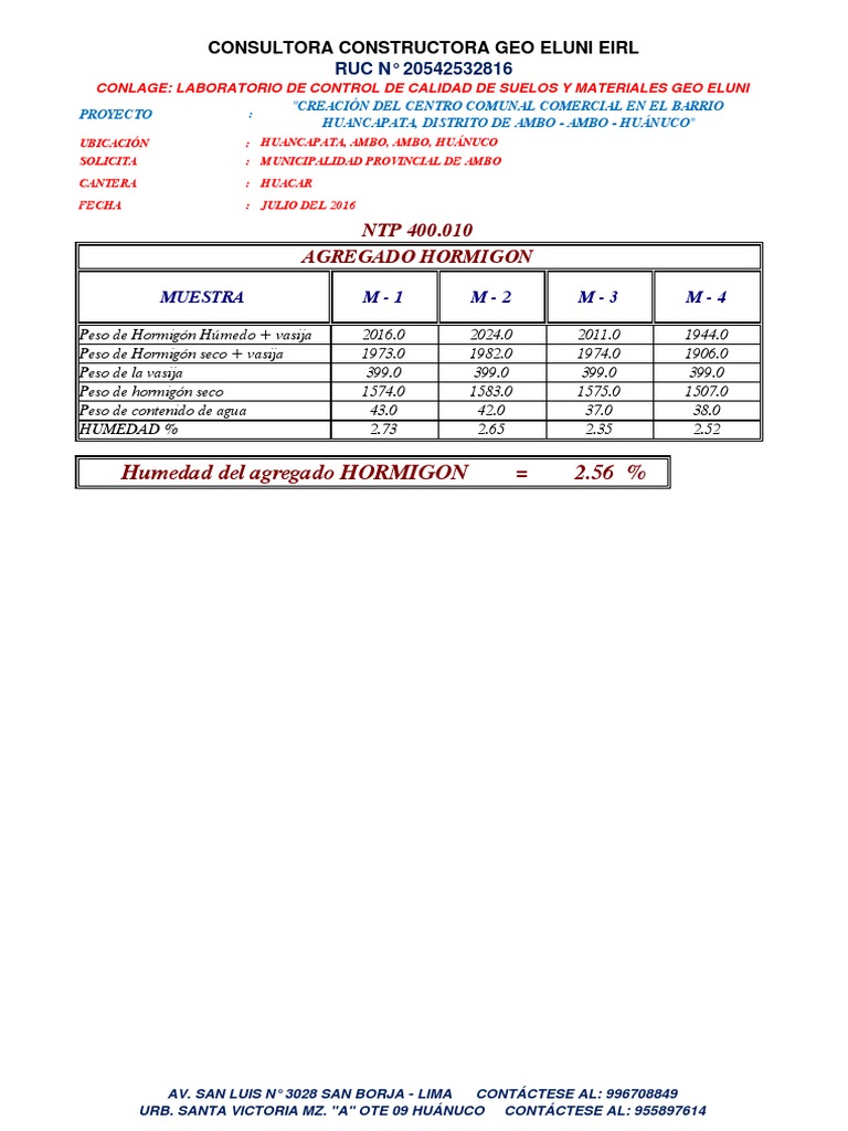 Diseño de Mezcla | PDF | Hormigón | Cemento