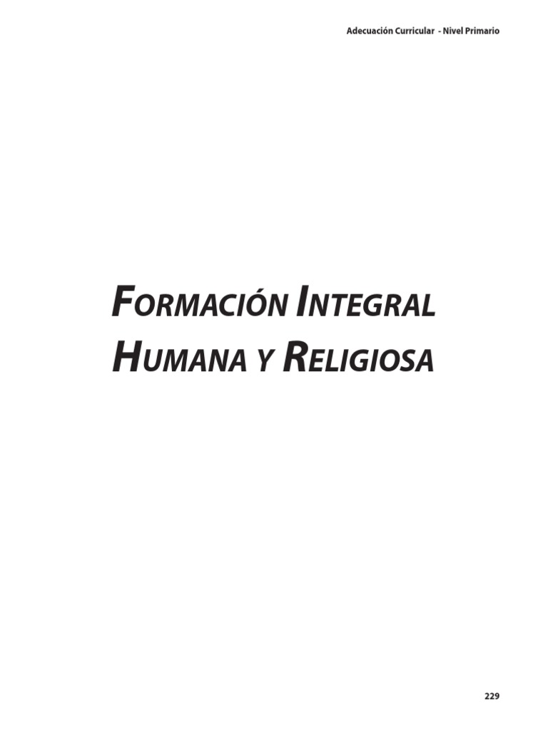 Formacion Humana Integral Humana y Religiosa | Descargar gratis PDF | Abuso infantil | Aprendizaje