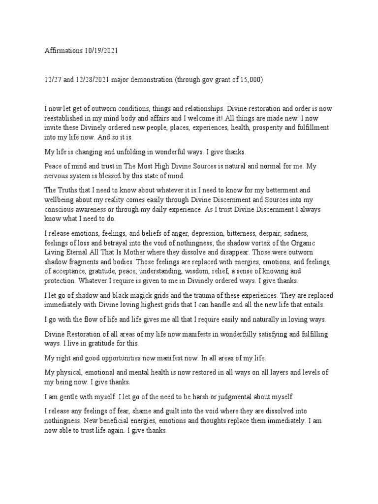 Daily Affirmations Pdf