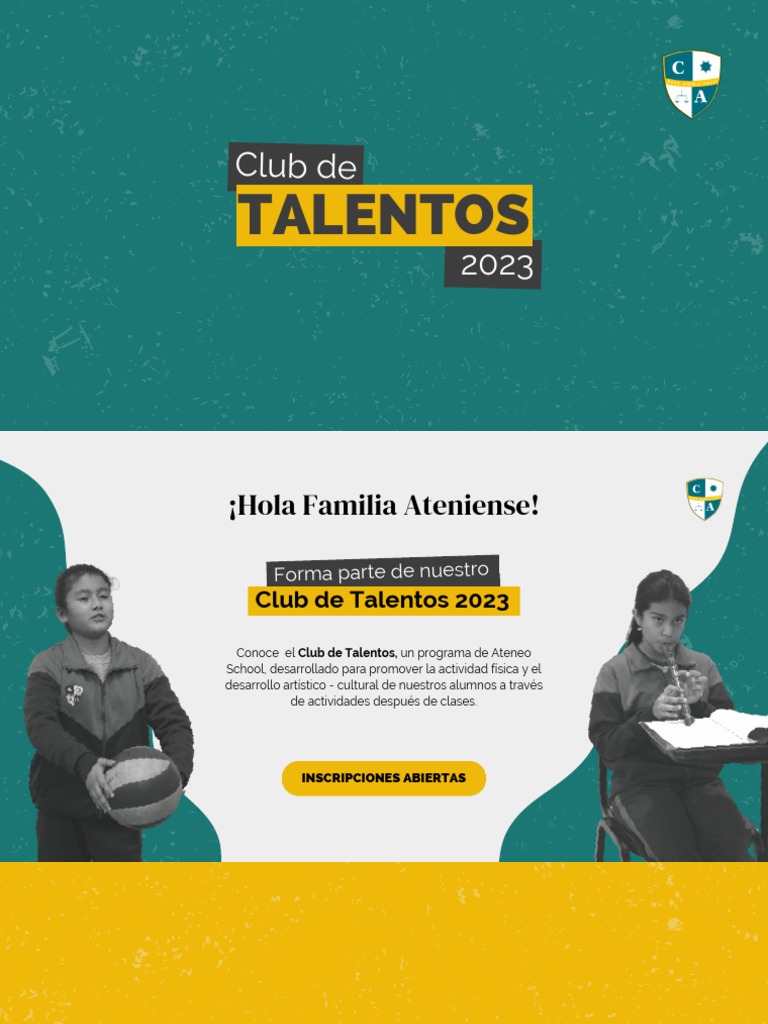 Inscripciones Club de Talentos 2023 | PDF | Tecnicas artisticas | Las artes