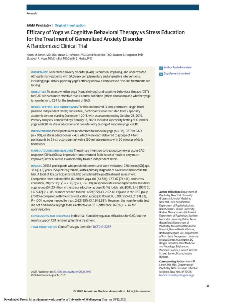 10 1001@jamapsychiatry 2020 2496 | PDF | Generalized Anxiety Disorder ...