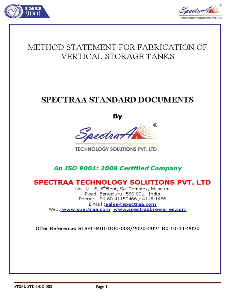 Vertical Storage Tank Erection Method | PDF