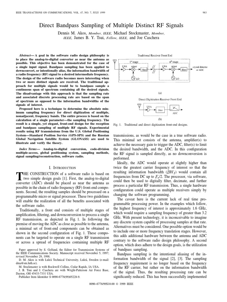 Direct BPS of RF | PDF | Sampling (Signal Processing) | Analog To Digital Converter