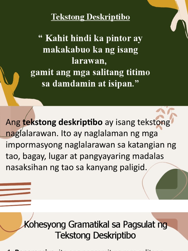 TEKSTONG-DESKRIPTIBO | PDF