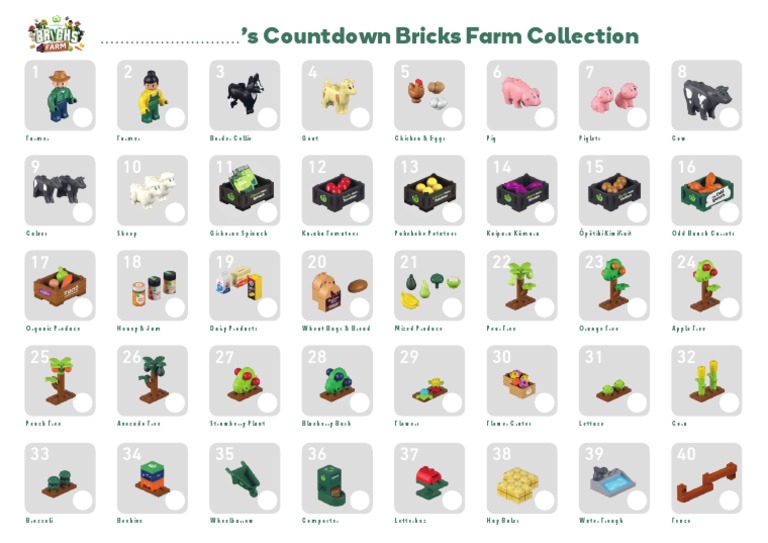 Countdown Bricks Farm Collect Print Out | PDF | Food And Drink | Agriculture