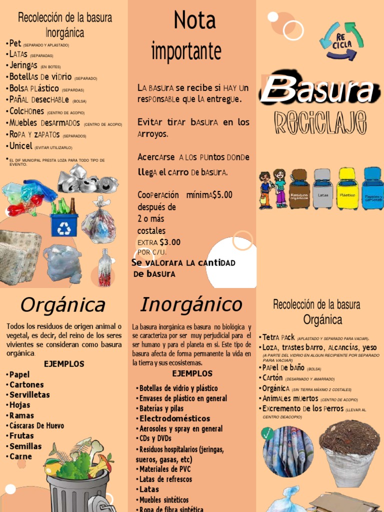 Triptico de Basura | PDF | Residuos | El plastico