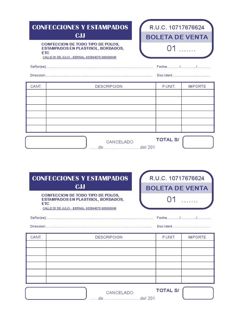 Boleta CJJJ | PDF