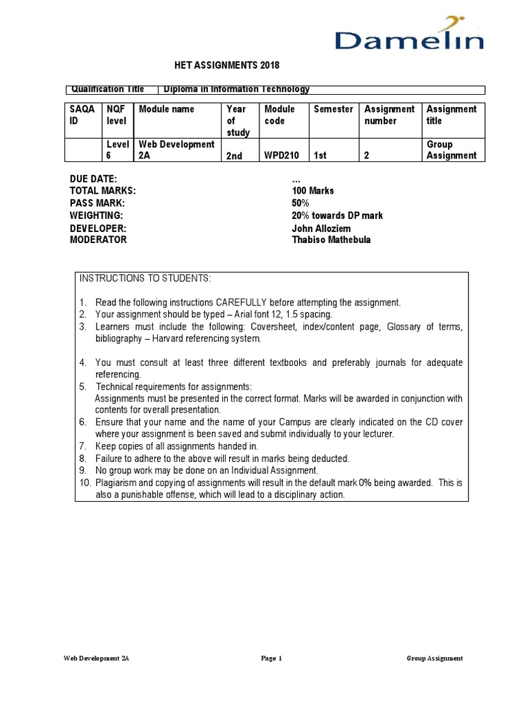 Web Dev Group Project Guide | PDF