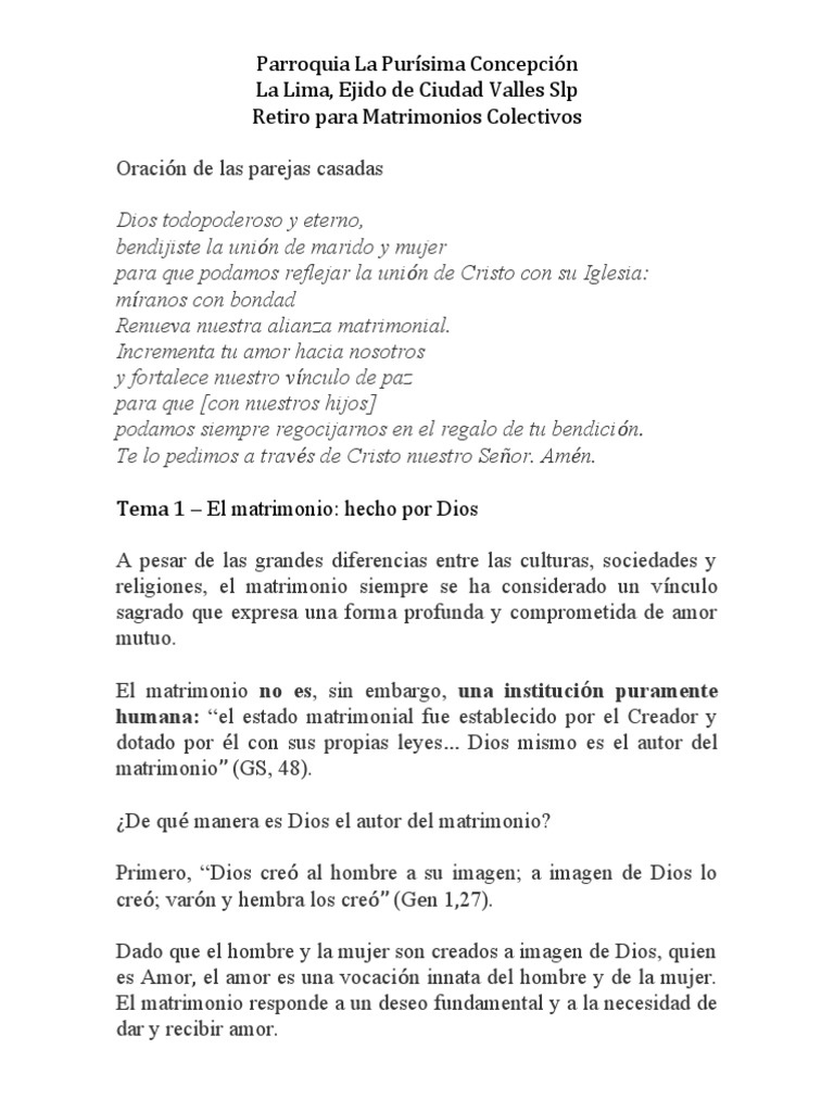 Retiro Matrimonial: Amor y Compromiso | PDF | Religión y espiritualidad