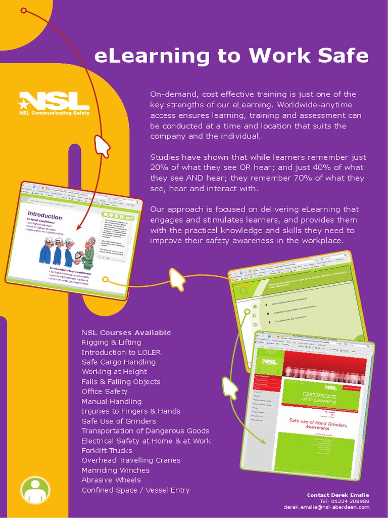 E-Learning 'To Work Safe' Flier | PDF