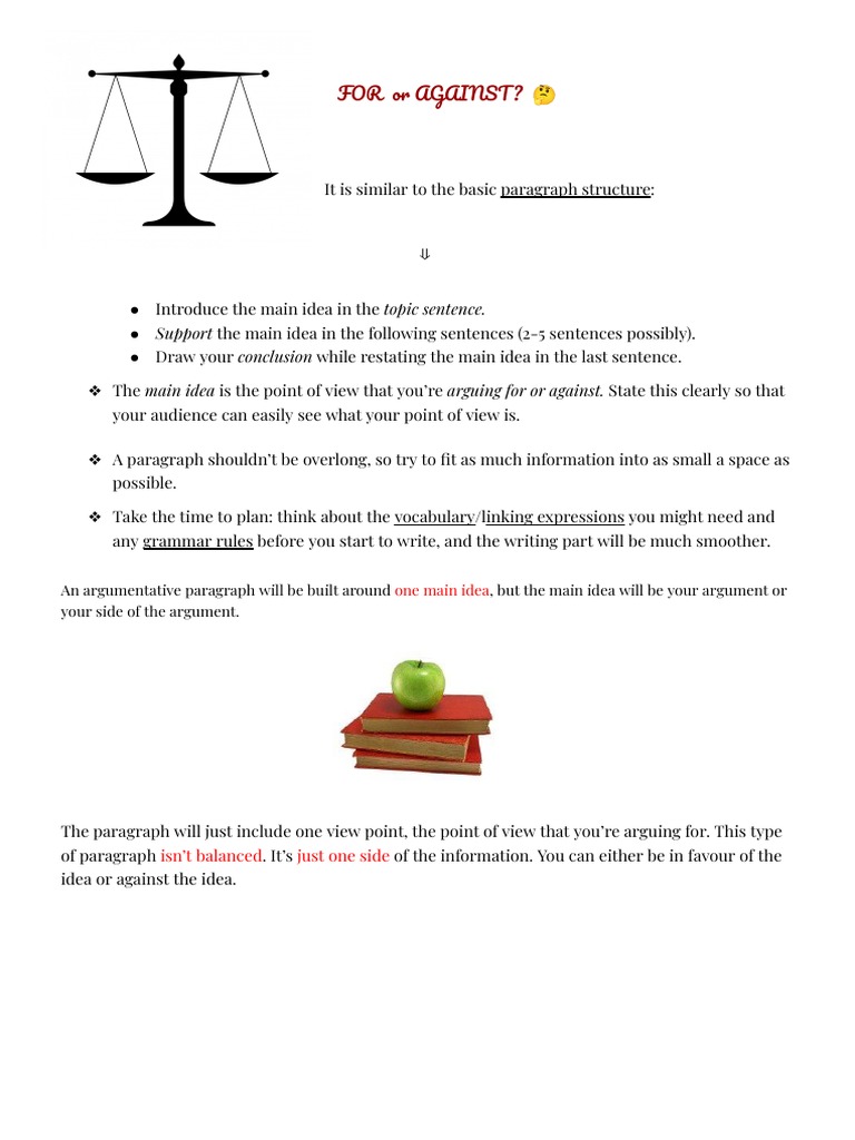 Argumentative Paragraph Writing | PDF | Argument | Homeschooling