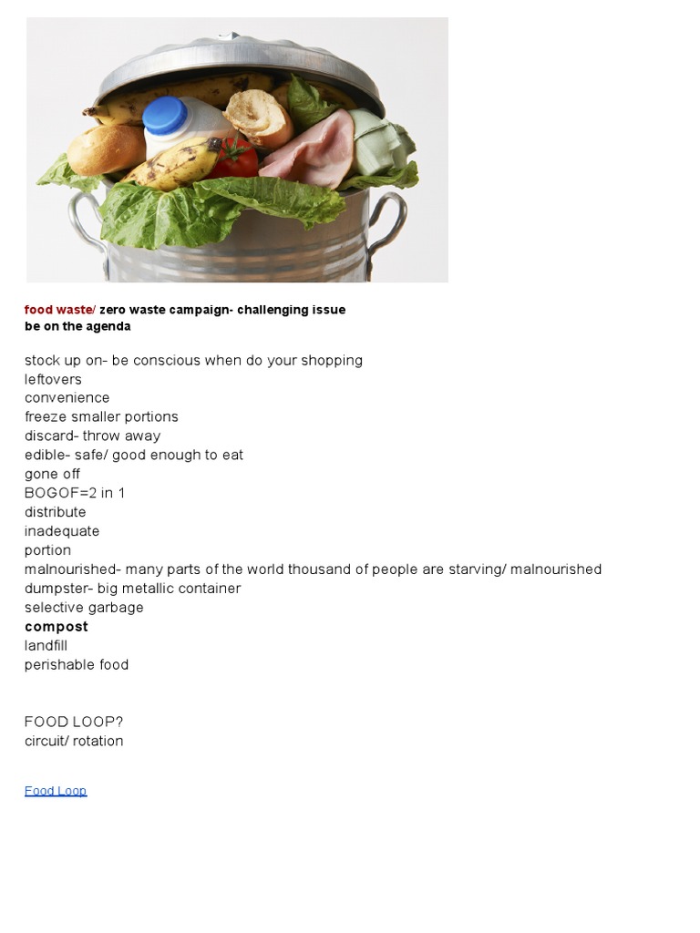 Food Waste - Zero Waste - Green Education | PDF | Waste | Reuse