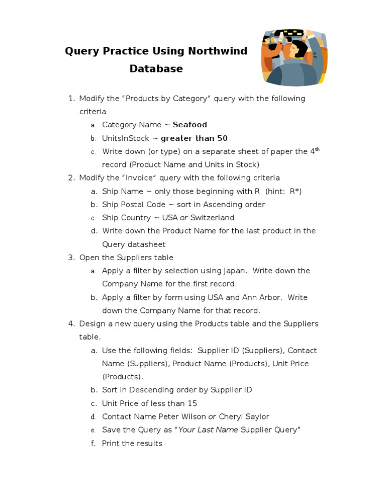 Query Practice Using Northwind | PDF Query Practice Using Northwind | PDF