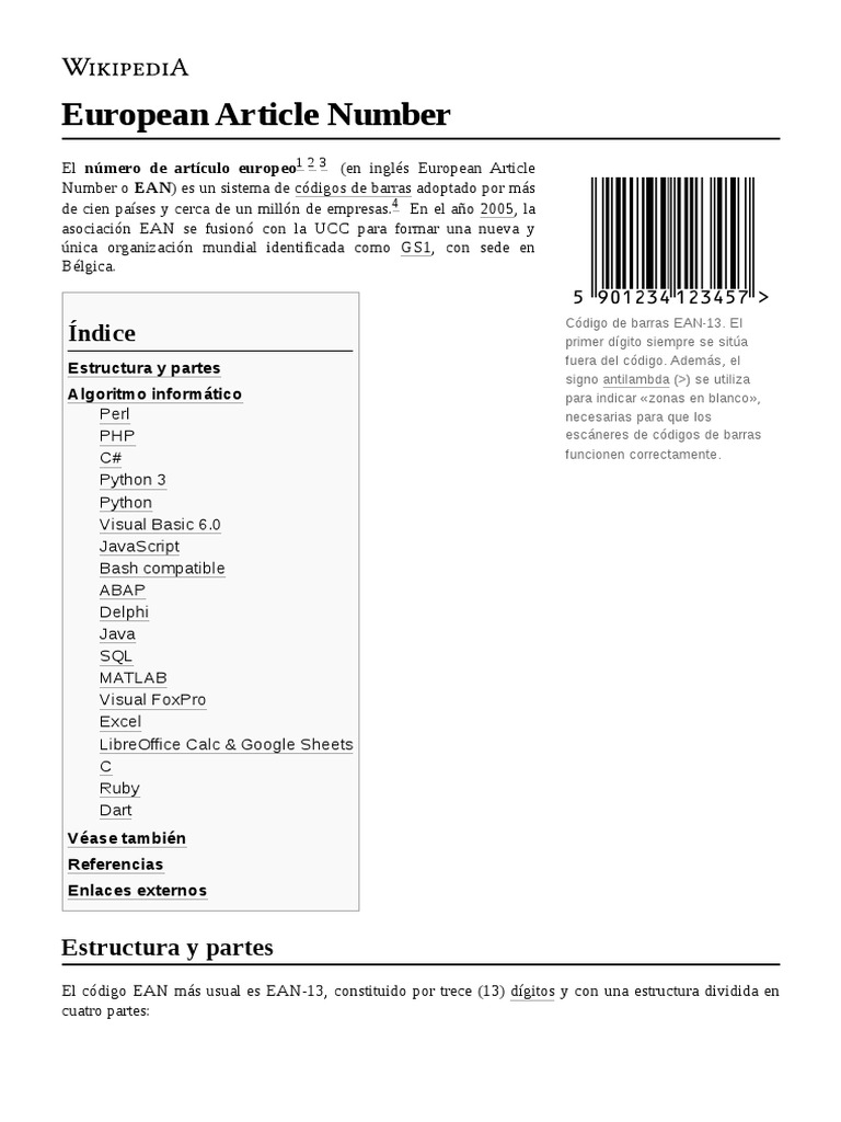 European Article Number | Descargar gratis PDF | Gestión de datos ...