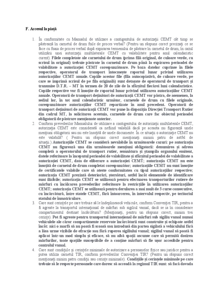 Atestat Manager Transport4 | PDF