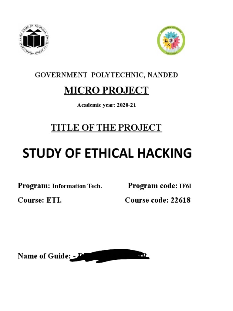 Study of Ethical Hacking: Micro Project | PDF | Security Hacker | World ...
