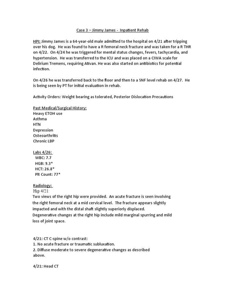 Case 3 - JJ - Oral Practical | PDF | Anatomical Terms Of Motion | Hip