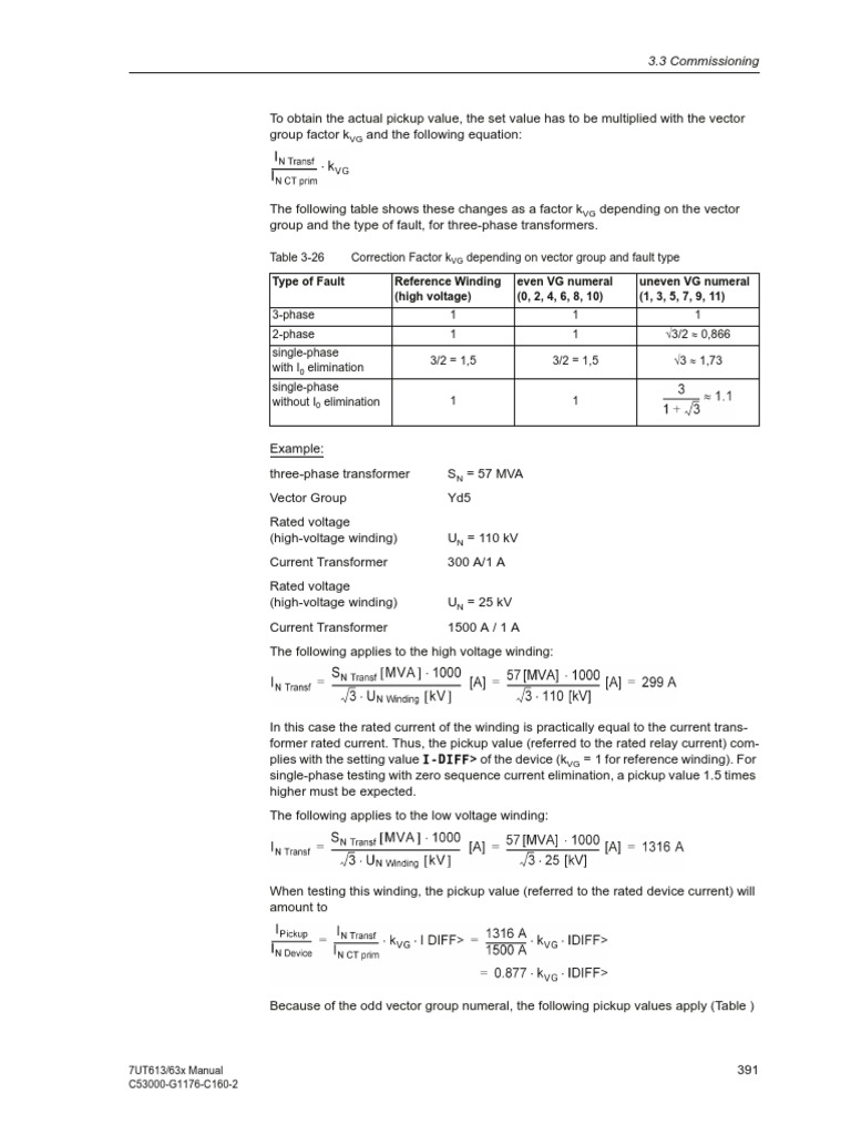 Diff 7UT Pickup | PDF | Transformer | Power Engineering