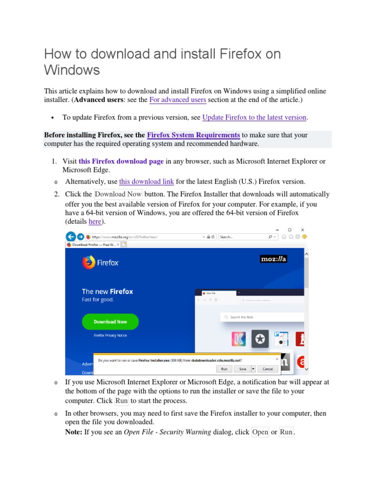 How To Download and Install Firefox On Windows | PDF | Internet ...