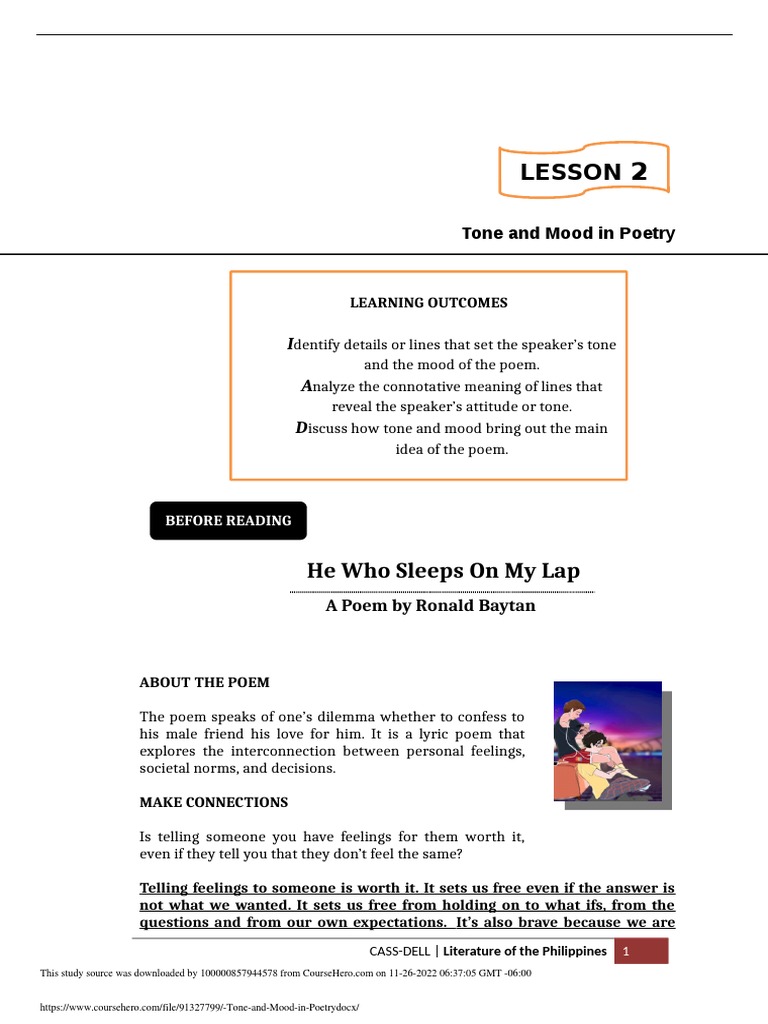 Tone and Mood in Poetry | PDF