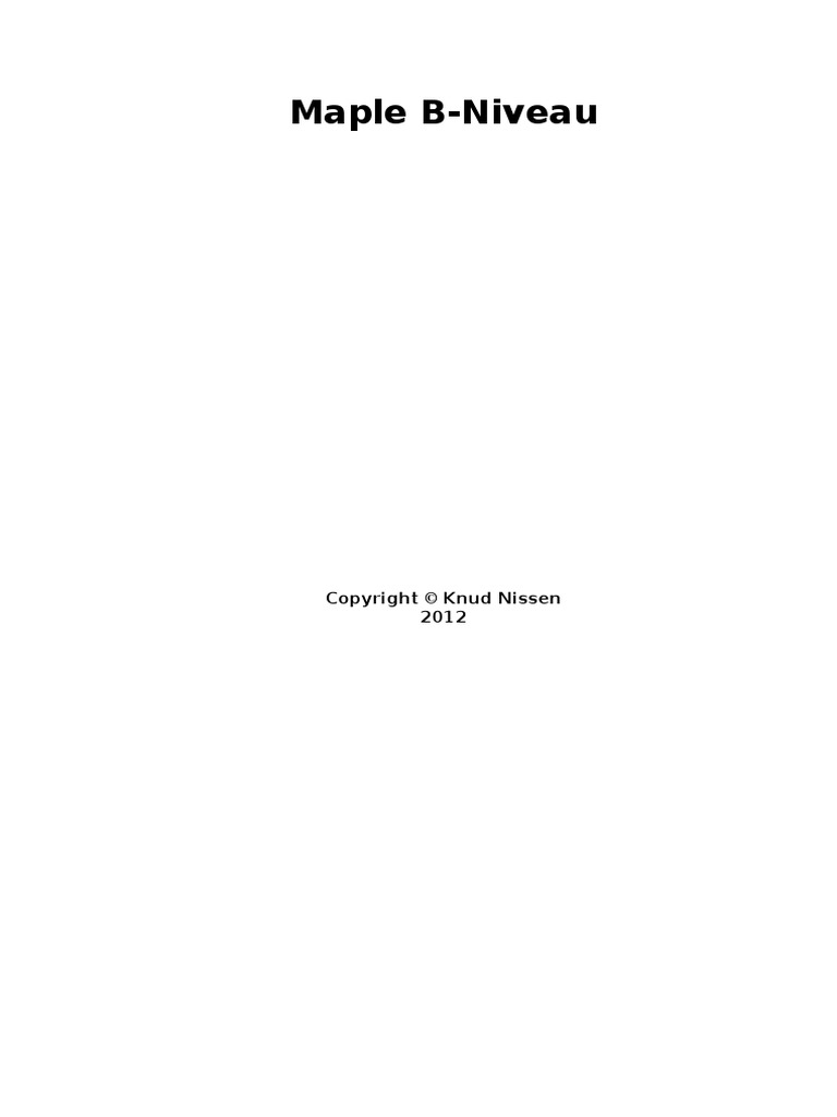 Maple B-Niveau | PDF