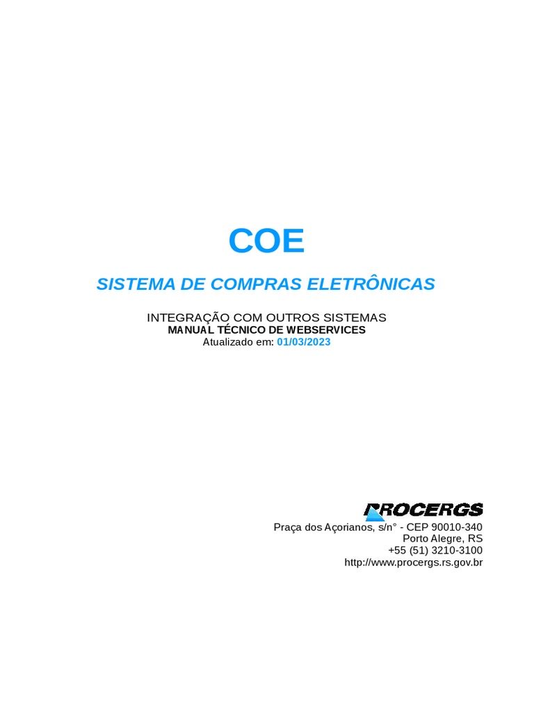 Manual técnico de integração do Sistema de Compras Eletrônicas (COE ...