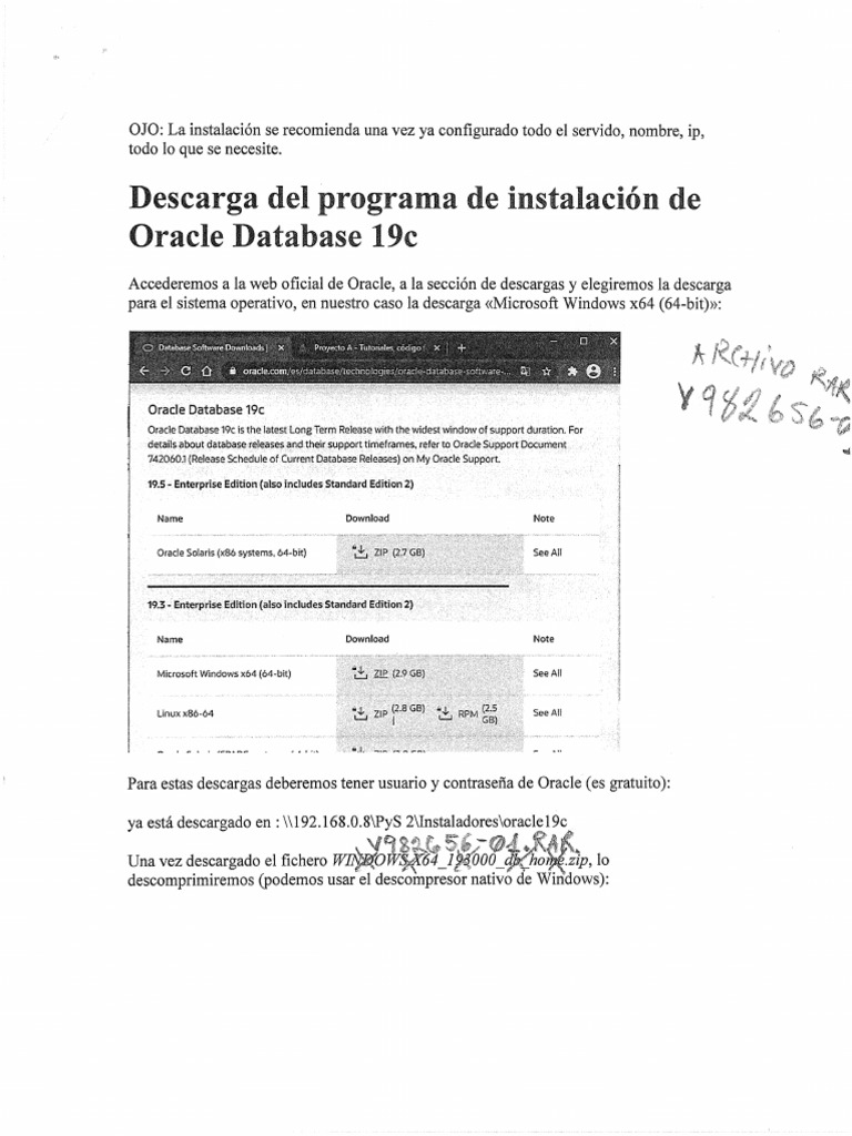 Manual Instalacion Oracle 19C | PDF