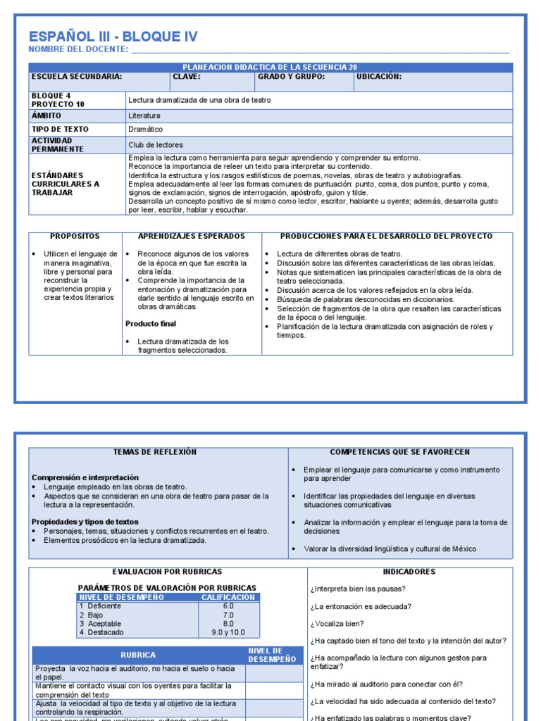 Español 3 Bloque 4 Secuencia 20 | PDF | Comunicación | Lingüística