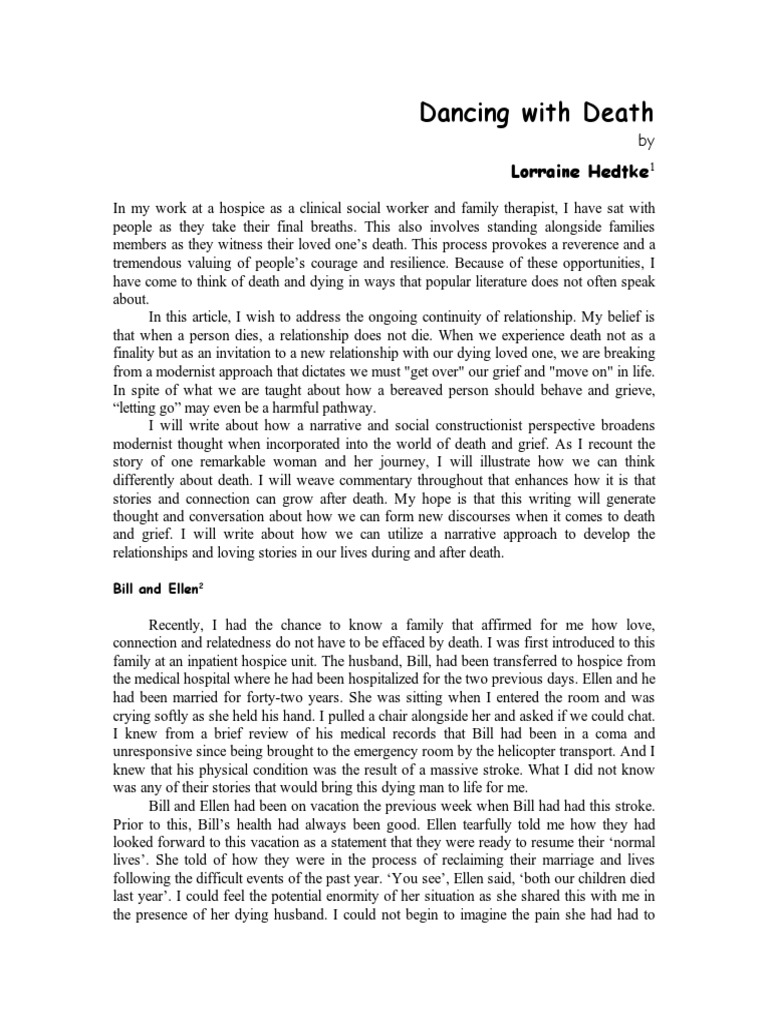 Dancing With Death - Hedtke | PDF | Grief | Death