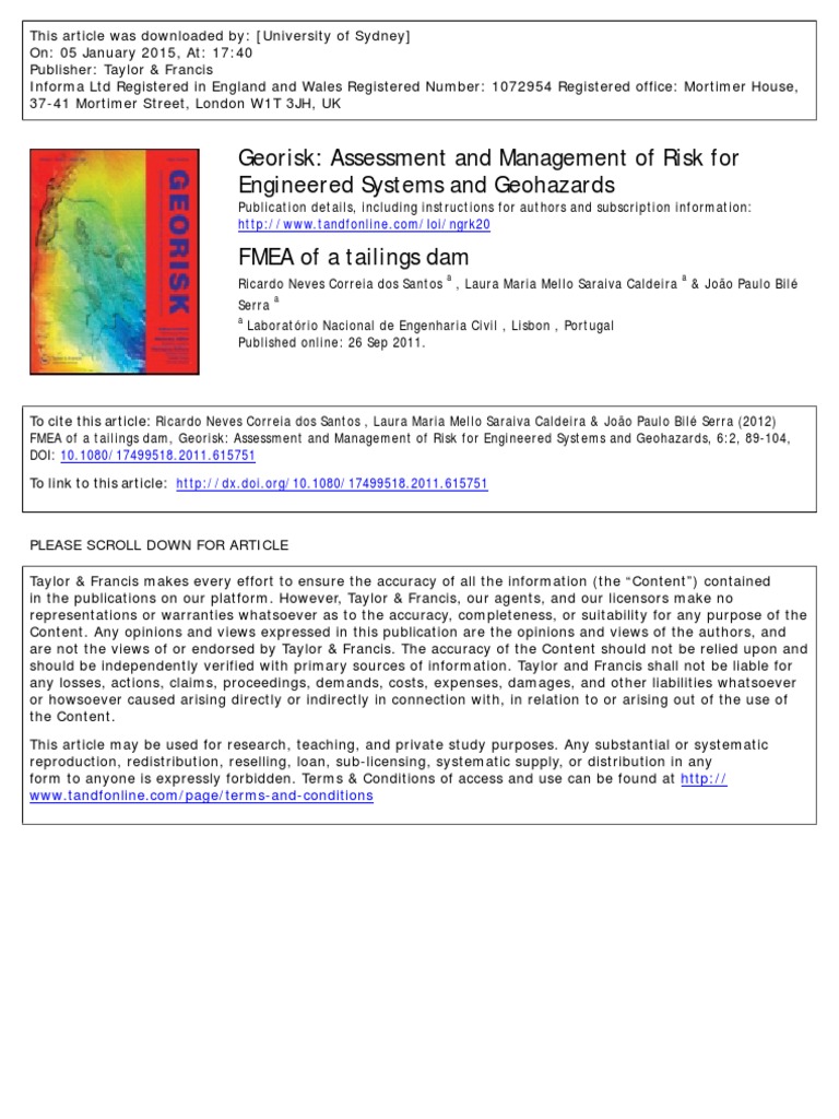 Georisk: Assessment and Management of Risk For Engineered Systems and ...