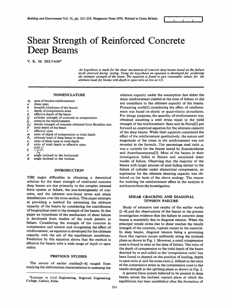 Shear Strength in Reinforced Concrete Beams | PDF | Strength Of ...