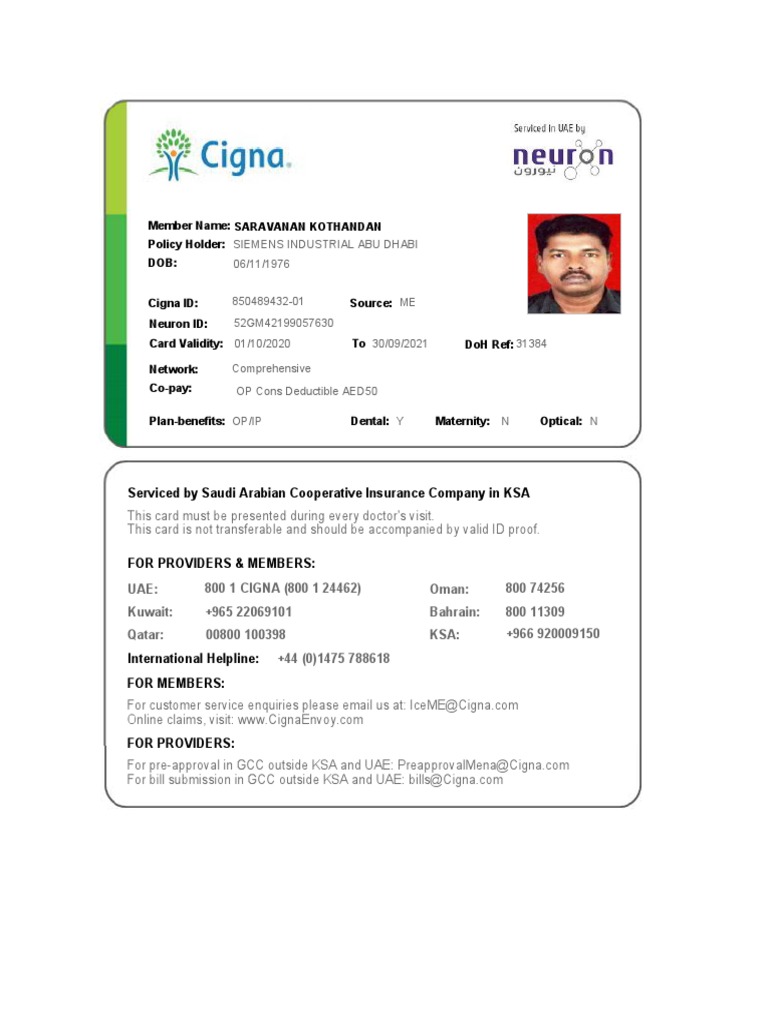 Medical card_Saravanan K | PDF