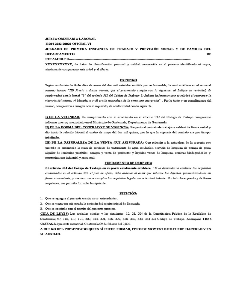 Memorial Resolviendo Previos | PDF | Guatemala | Justicia