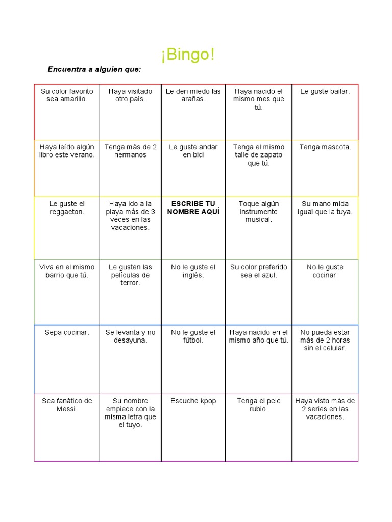 Bingo Didáctico | PDF
