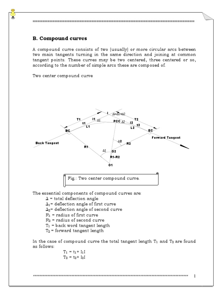 Compound Curves in Road Design | PDF | Curvature | Elementary Geometry