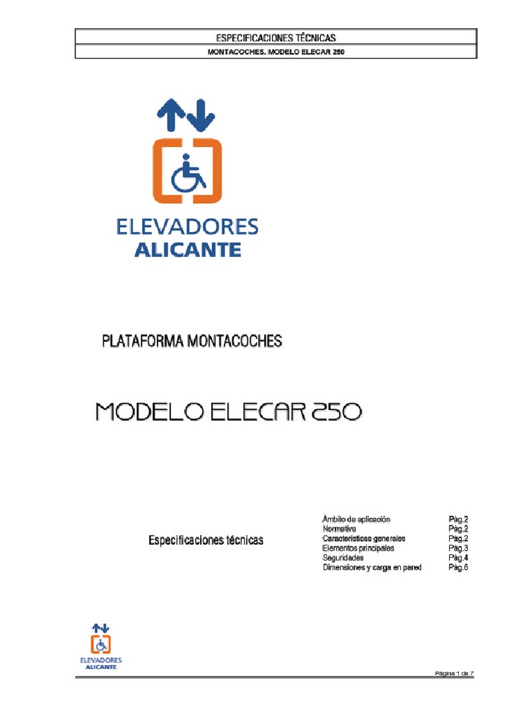 Especificaciones ELECAR | PDF