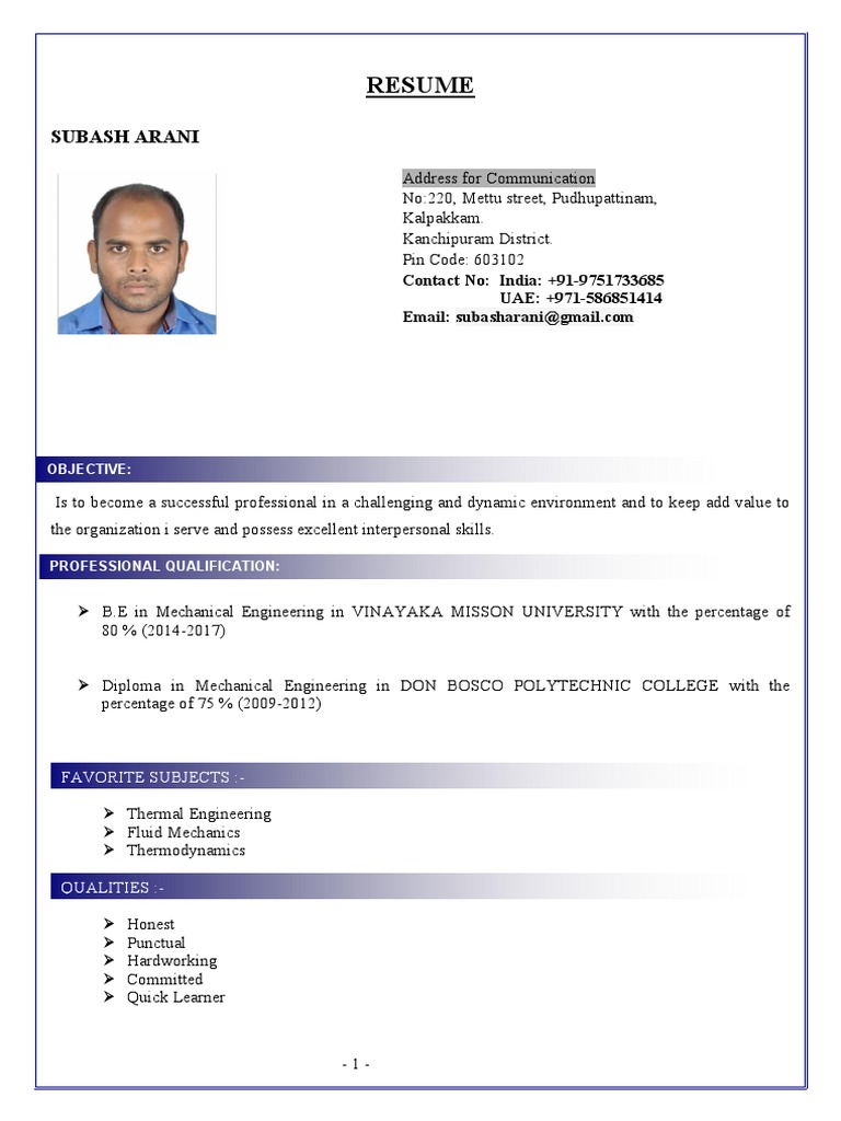 Subash Resume | PDF