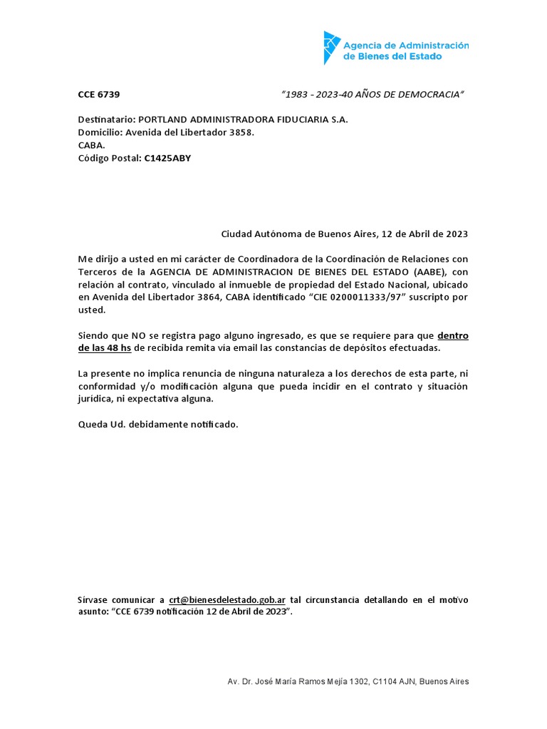 Carta Intimación | PDF Carta Intimación | PDF