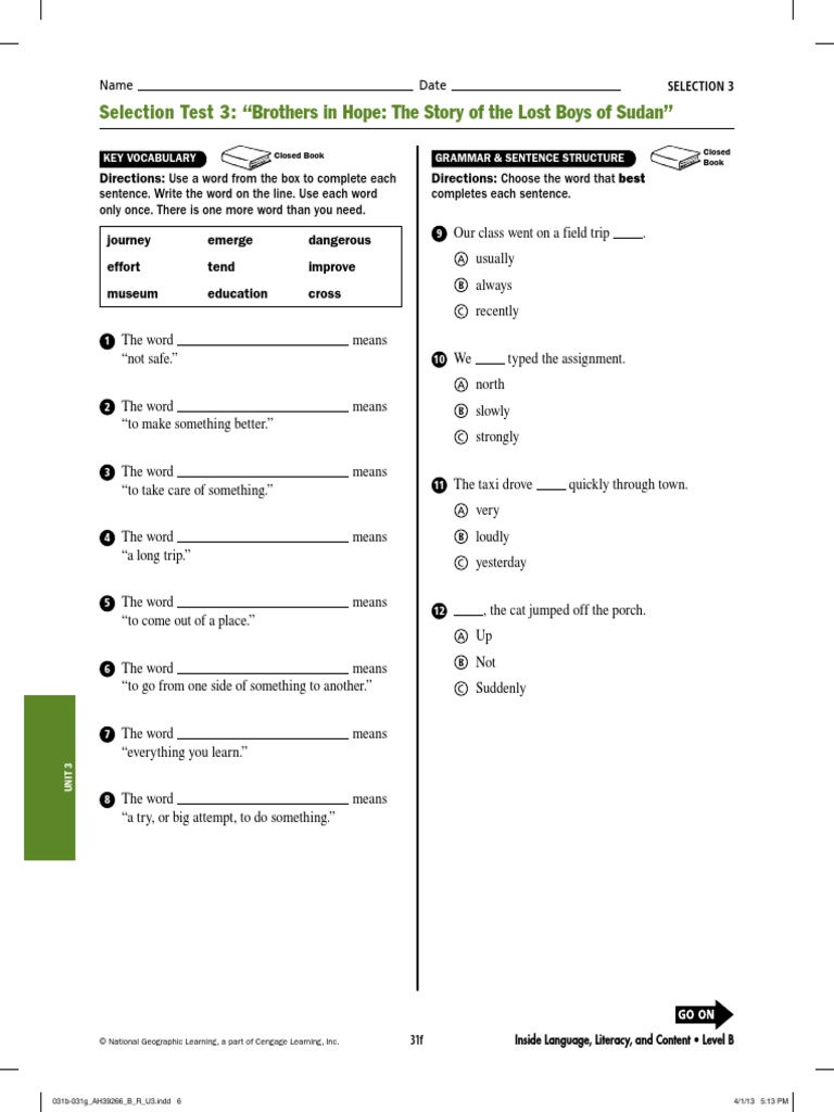 Selection Test 3: "Brothers in Hope: The Story of The Lost Boys of ...
