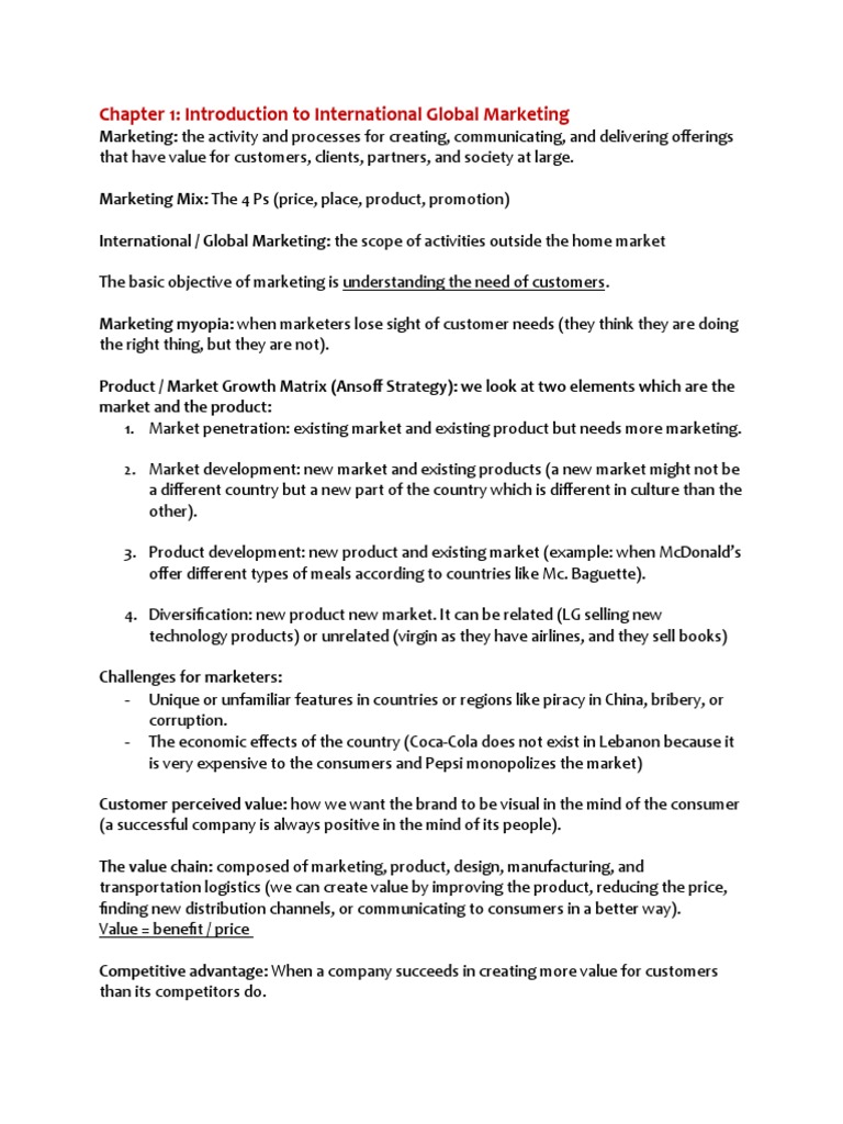 International Marketing Notes | PDF | Marketing | Brand
