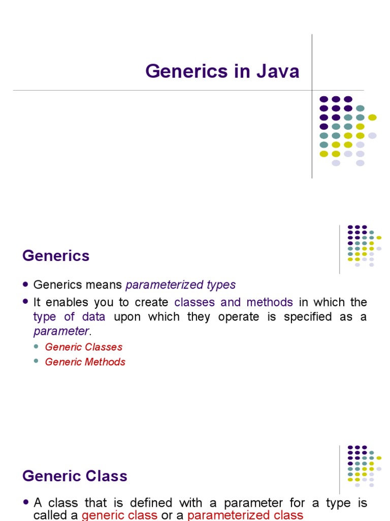 Generics in Java | PDF