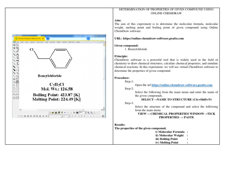Virtual Lab-1 Chem Draw | PDF