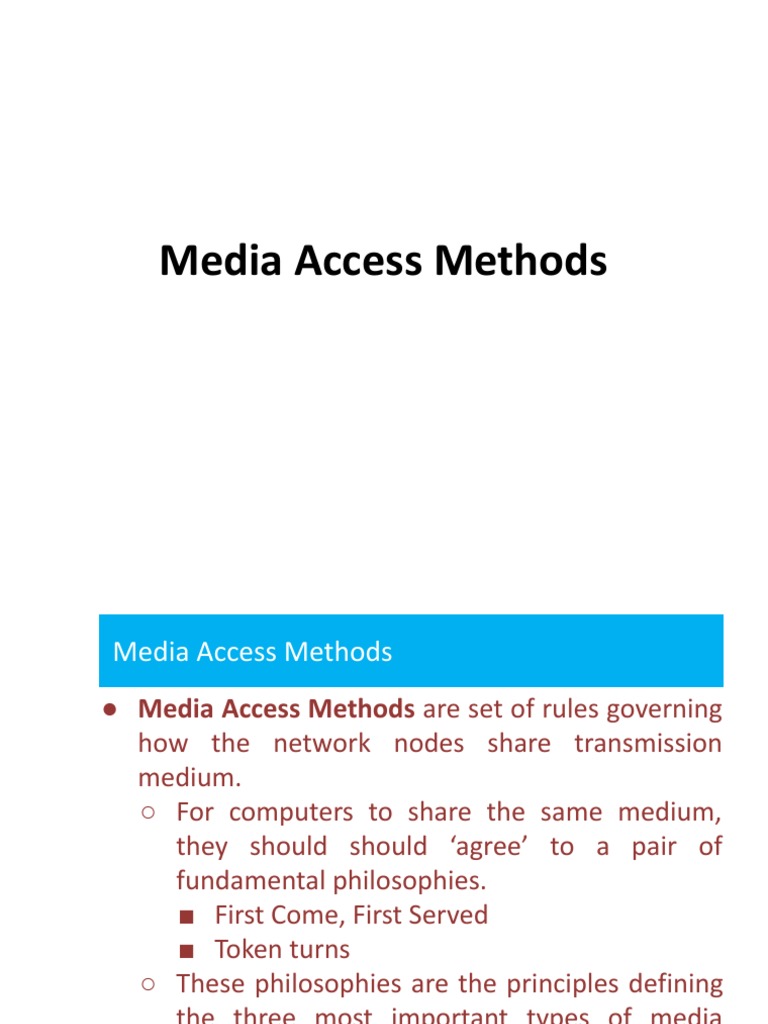 IS171 Lecture 4 - Media Access Method | PDF | Computer Network | Transmission Control Protocol
